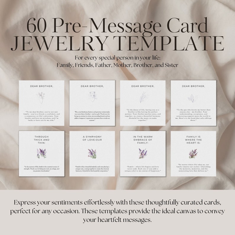 Pre-message Card Jewelry Template - Canva Template Message Card, Custom ...