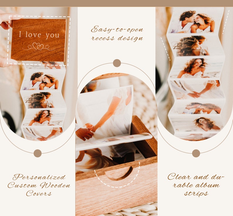 Personalized Pull Out Album, Customized Wooden Photo Keepsake Boxes ...