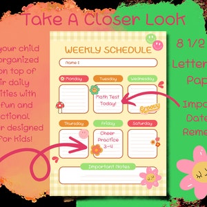 Plan Your Child's Day With Our Kid-friendly Weekly/daily Planner - Etsy
