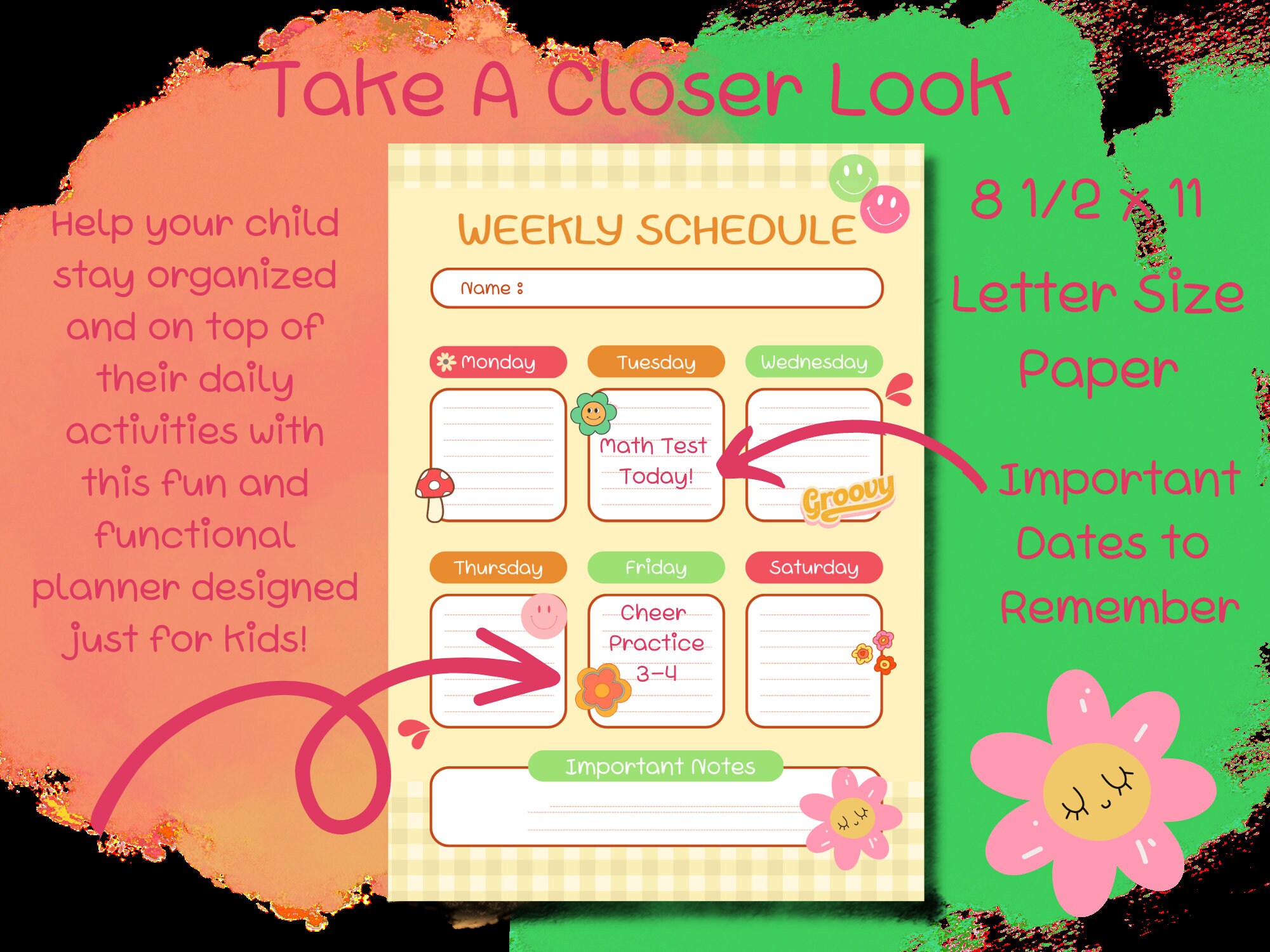 Plan Your Child's Day With Our Kid-friendly Weekly/daily Planner - Etsy