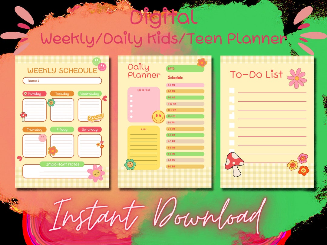 Plan Your Child's Day With Our Kid-friendly Weekly/daily Planner - Etsy