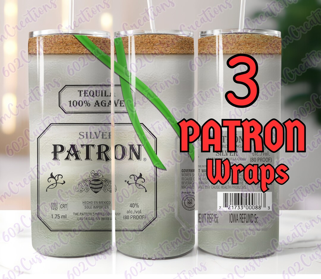 PATRON PNG Tumbler Wrap | 20oz Skinny | Instant Download - Etsy