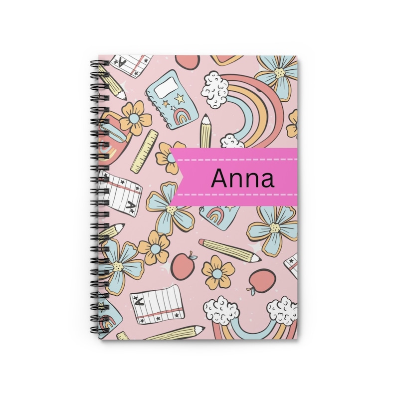 School Supplies Back to School Rainbow Notebook Girl Personalized ...