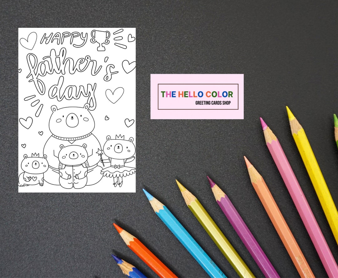 Father's Day Coloring Card,gift for Dad, Gift for Grandpa, Funny ...