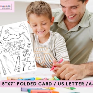 Printable Coloring Father's Day Card, Happy Fathers Day Card,fun ...