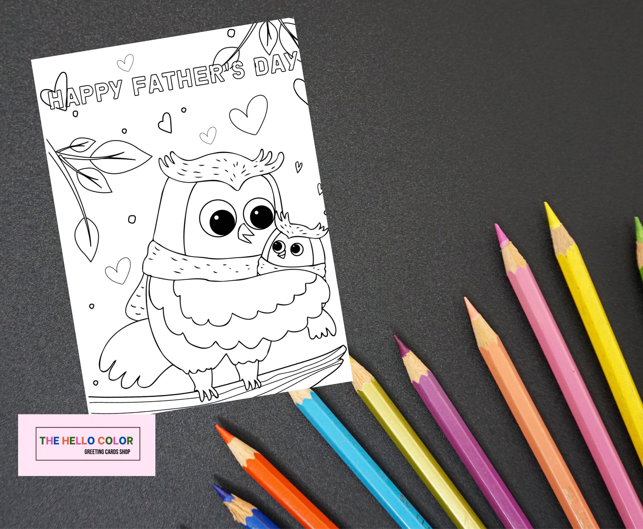 Father's Day Coloring Card,gift for Dad, Grandpa, Funny Fathers Day ...