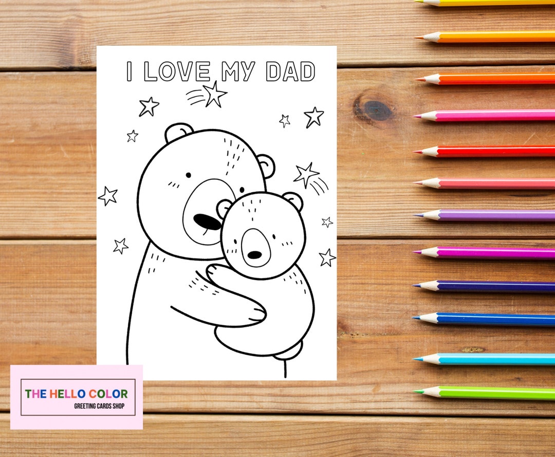 Father's Day Coloring Card,gift for Dad, Grandpa, Funny Fathers Day ...