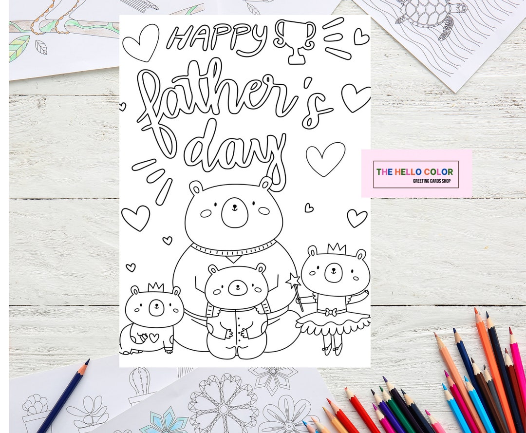 Father's Day Coloring Card,gift for Dad, Grandpa, Funny Fathers Day ...