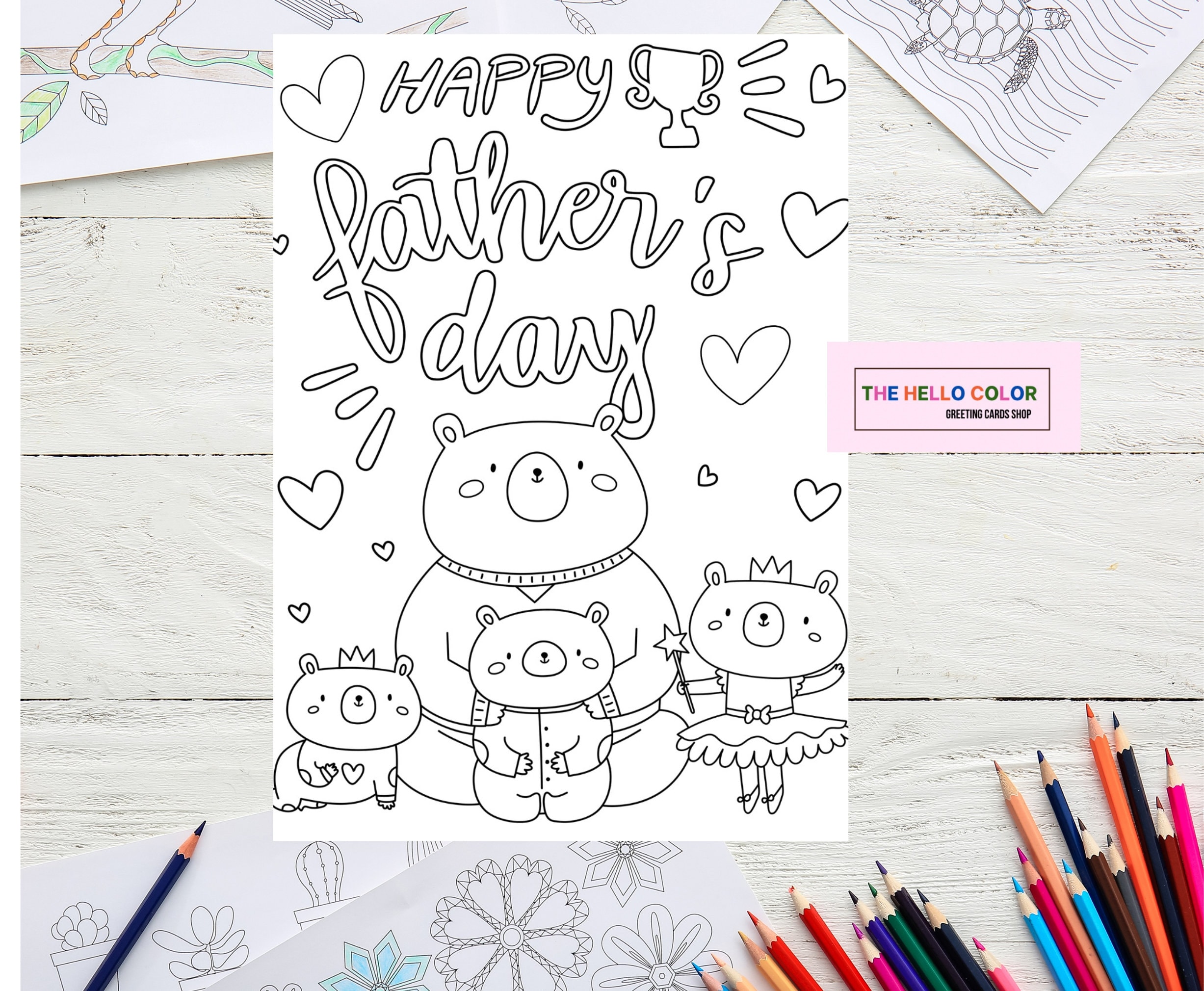 Father's Day Coloring Card,gift for Dad, Grandpa, Funny Fathers Day ...