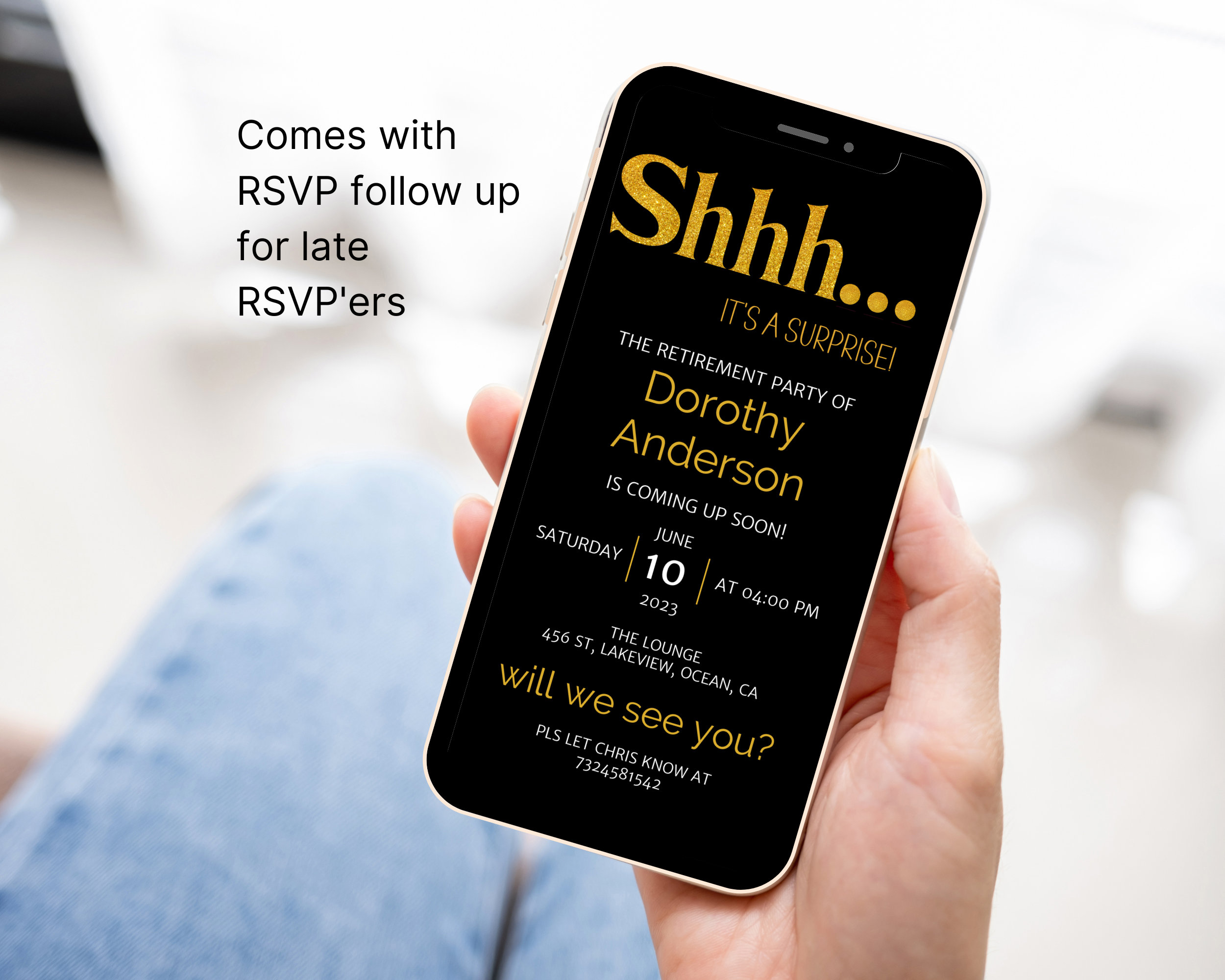 Surprise Retirement Party Invitation: Editable Digital Template - Etsy