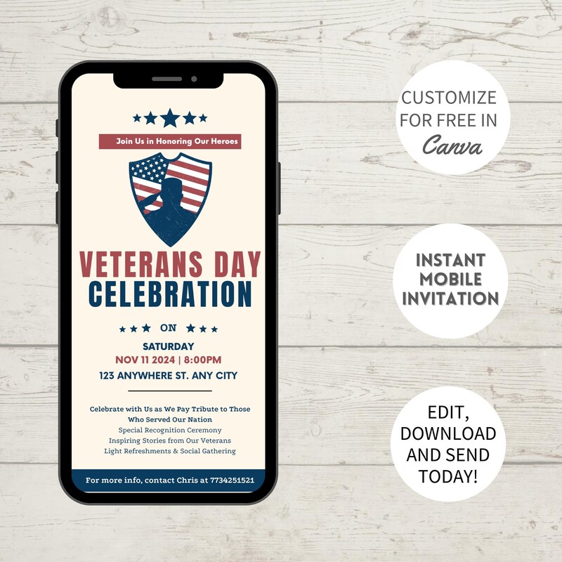 Veterans Day Invitations - Etsy