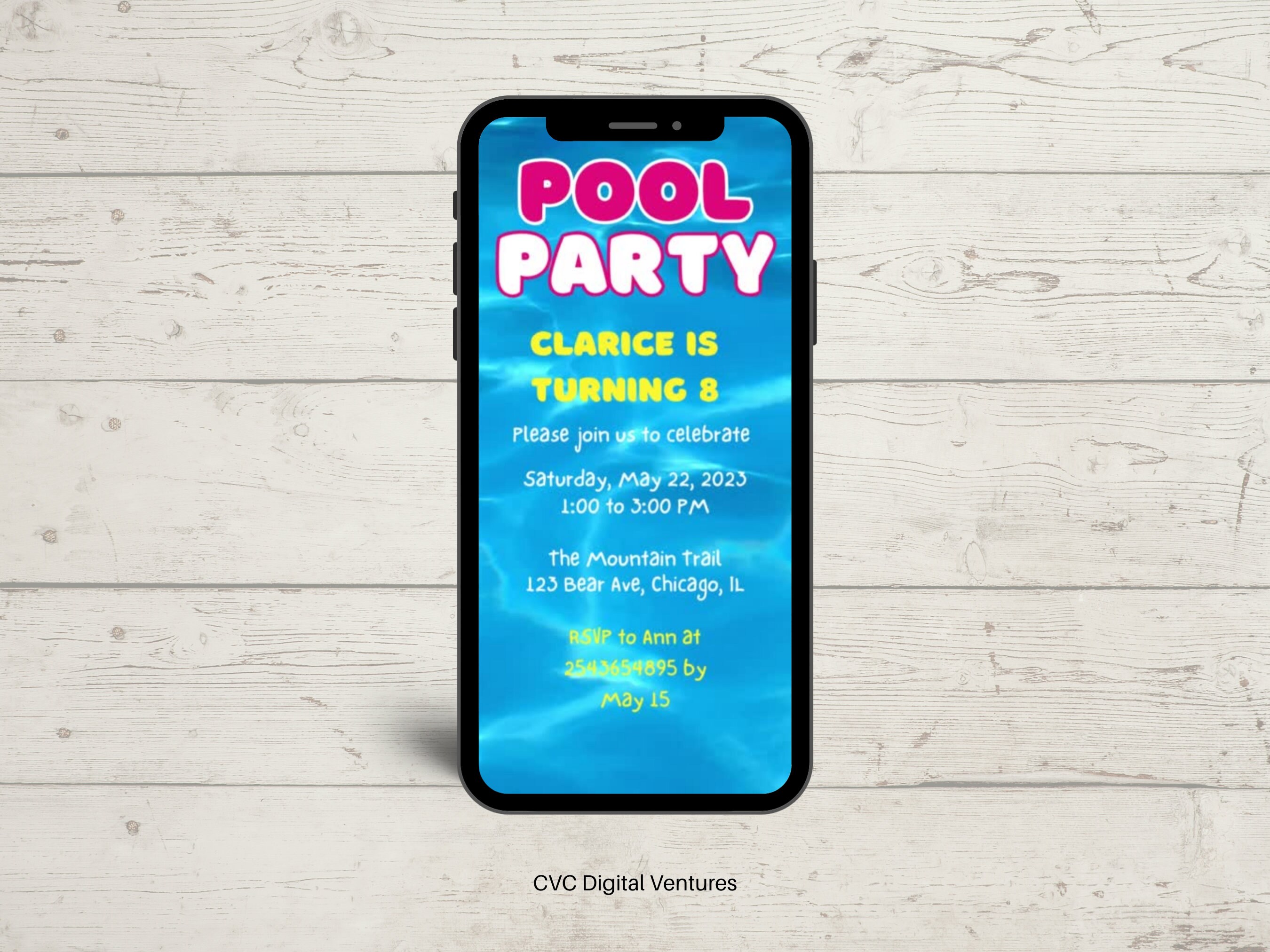 Animated Pool Party Birthday Invitation, Pool Birthday Evite Video ...