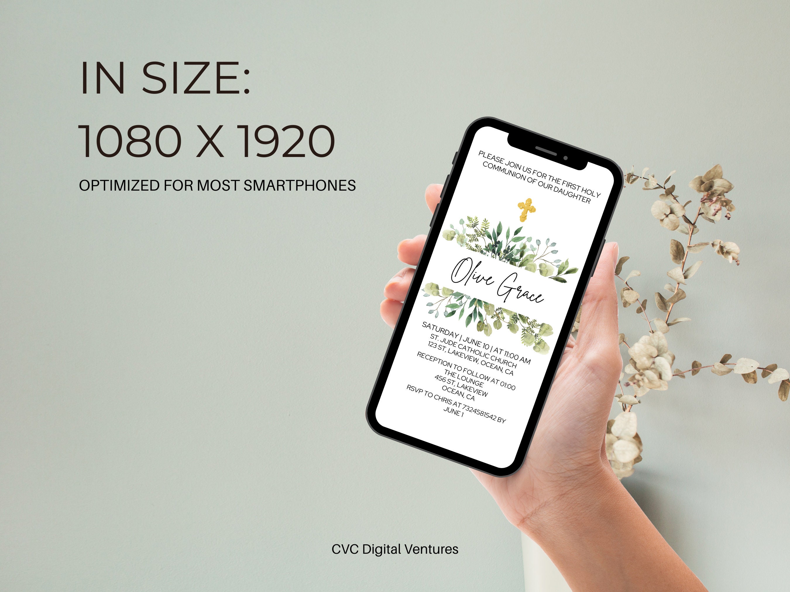 Invitation for First Holy Communion, First Holy Communion, Editable ...