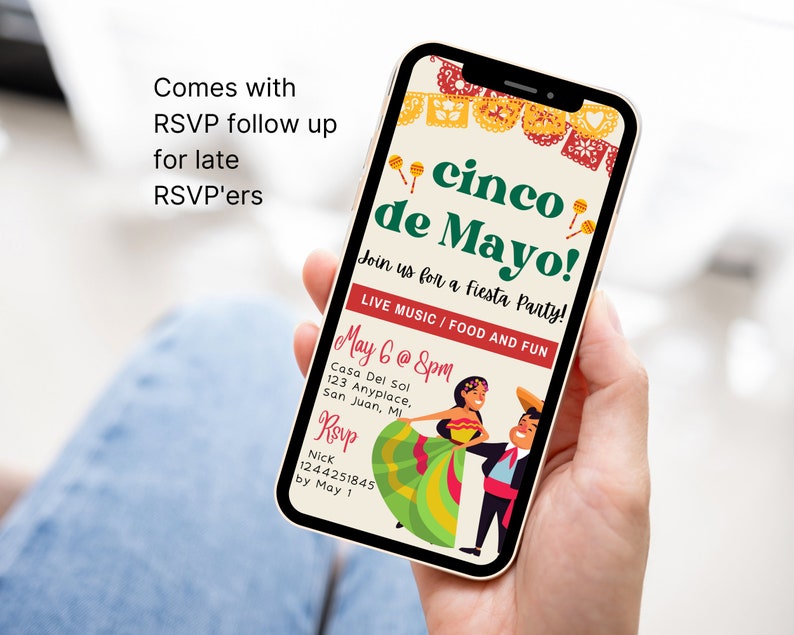 Editable Cinco De Mayo Party Invitation: Mobile Fiesta Invite (digital ...