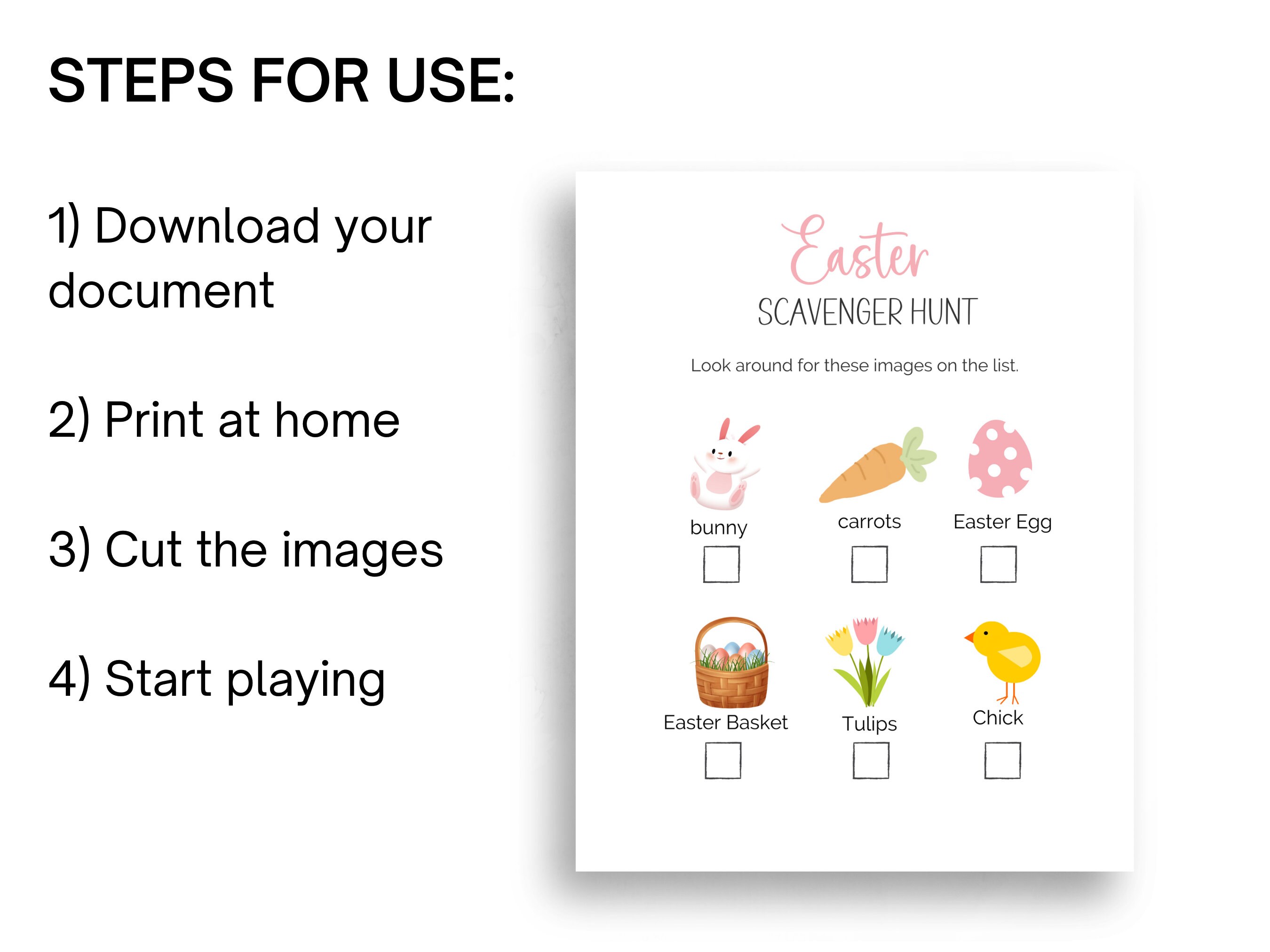 Easter Scavenger Hunt for Toddlers, Easter Scavenger Hunt Printable ...