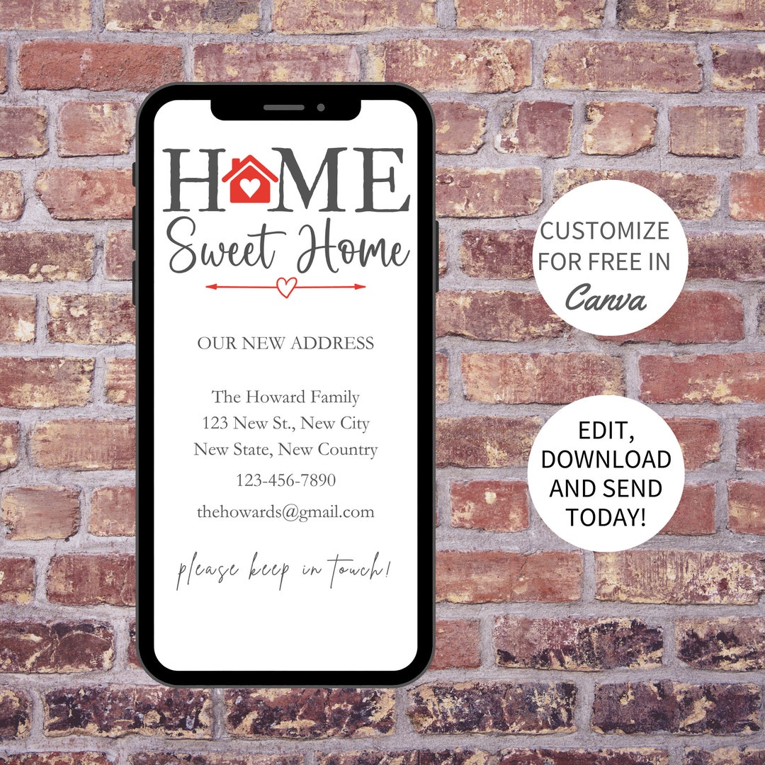 Editable Moving Announcement, Moving Away Card, Moving Announcement ...