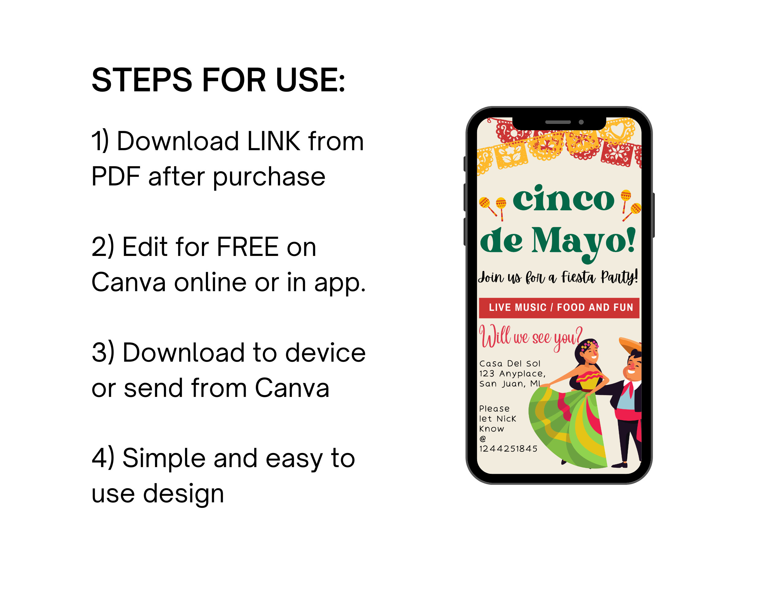 Editable Cinco De Mayo Party Invitation, Cinco De Mayo Invitations ...