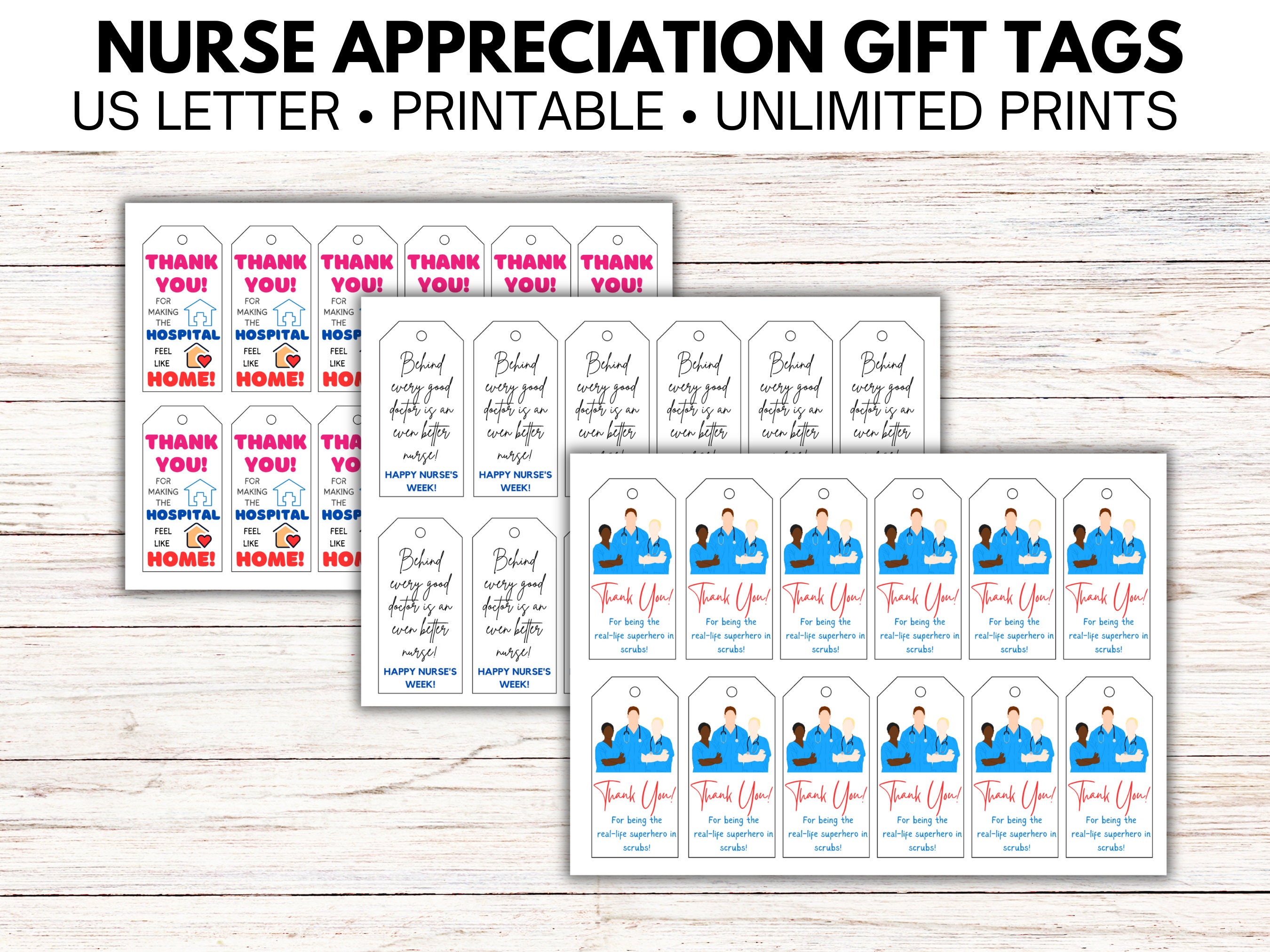 Nurse Appreciation Gift Tag Printable, Nurse Appreciation Week Diy ...