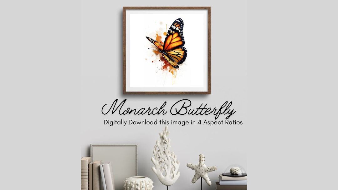 Monarch Butterfly Digital Art Printable Watercolor Butterfly Image for ...