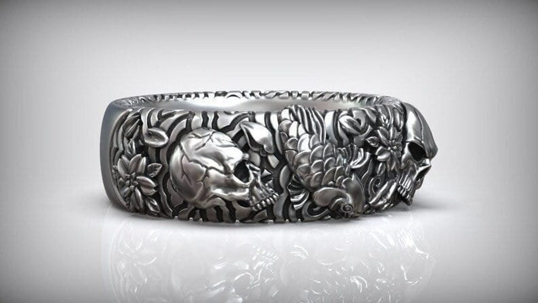 Beautiful Skull Ring Smart Skull Ring Ring Fire Skull Ring - Etsy