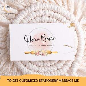 Editable Home Baker Logo DIY Home Bakery Business Logo Rolling Pin Logo ...