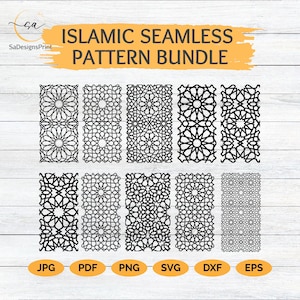 Islamic Seamless Background Pattern Svg Bundle Arabic Islamic Design ...