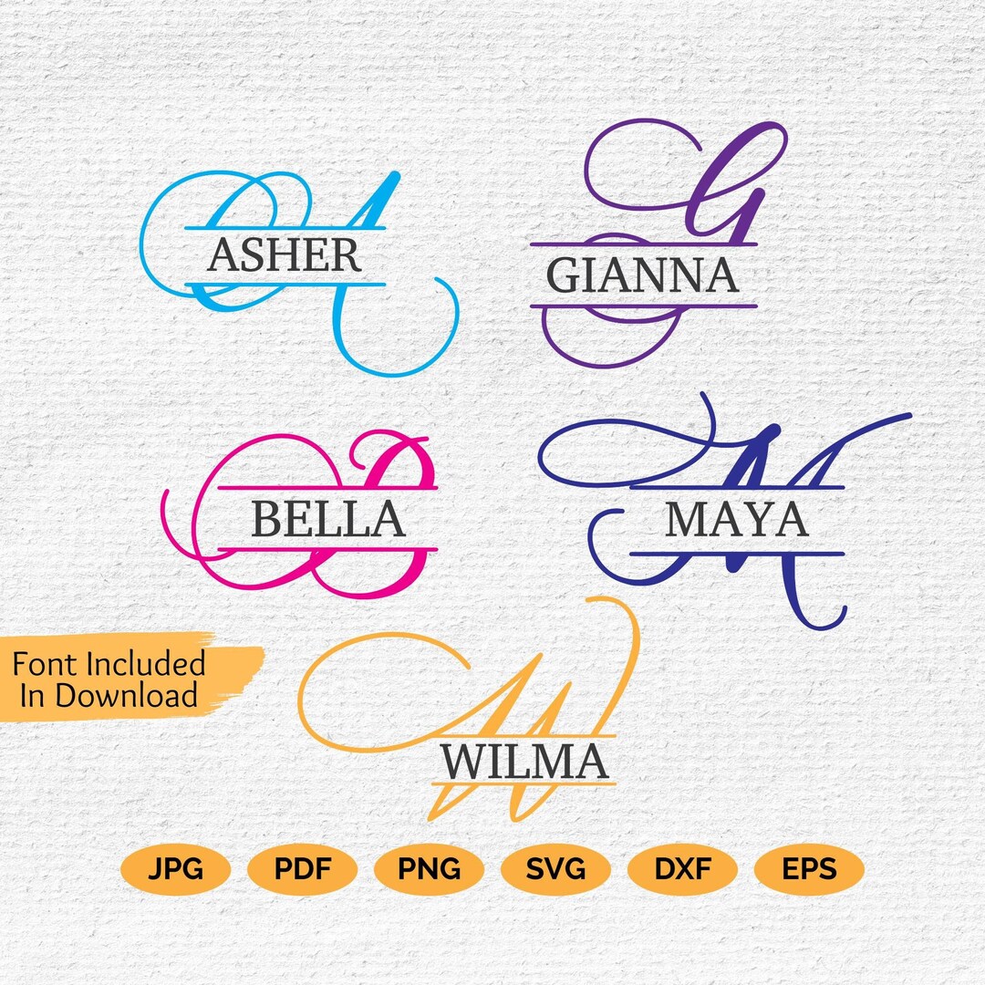 Split Monogram Alphabet Frame SVG 26 Individual Cut Files for Cricut ...