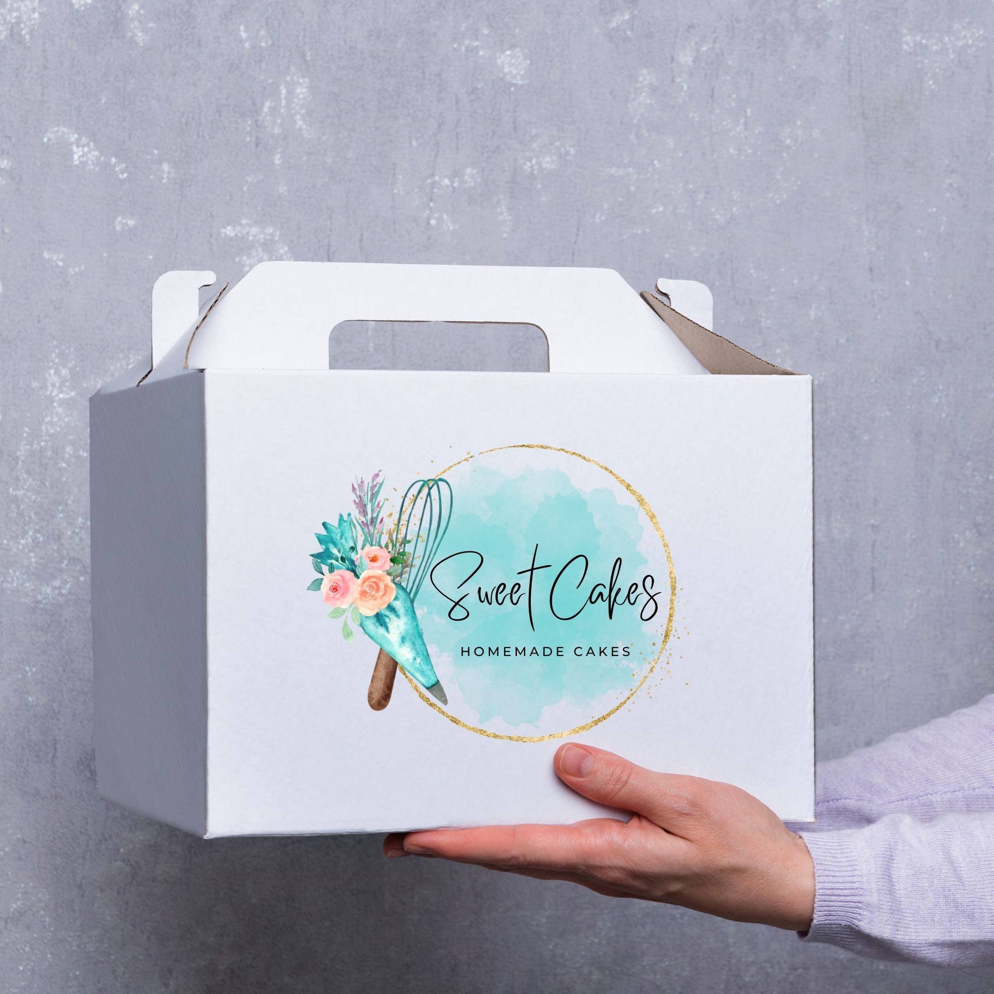 Editable Watercolor Baking Logo for Home Bakers DIY Bakery Logo for ...