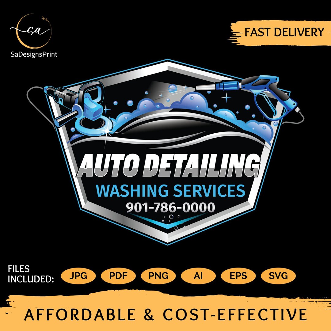 Auto Detailing Business Logo Design, Car Wash Logo, Automotive Logo ...