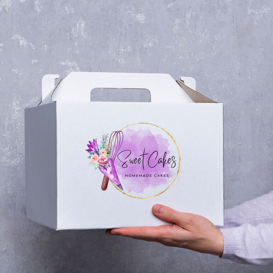 Editable Watercolor Baking Logo for Home Bakers DIY Bakery Logo for ...