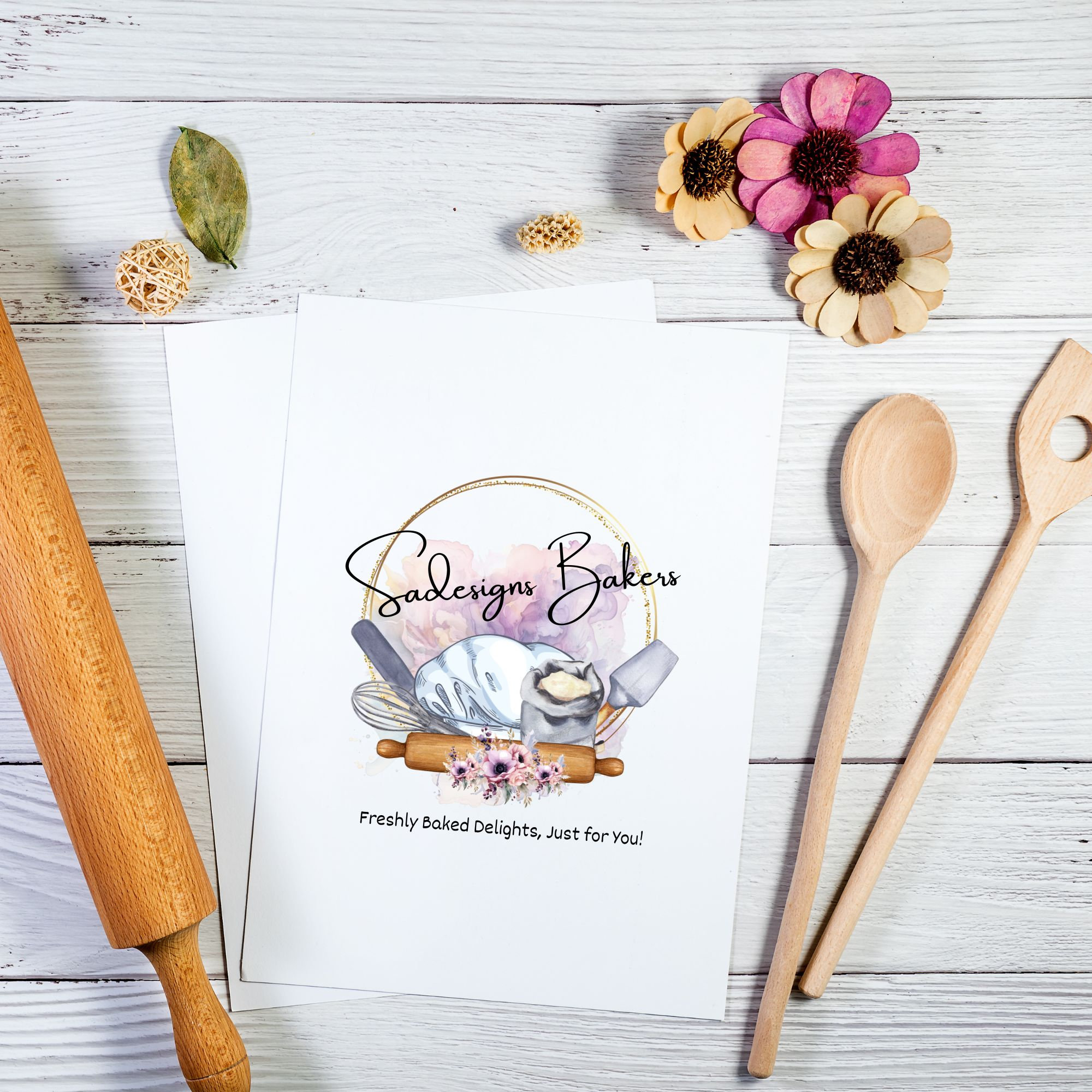 Editable Utensils Pastel Logo for Home Bakers DIY Bakery Logo for Cake ...