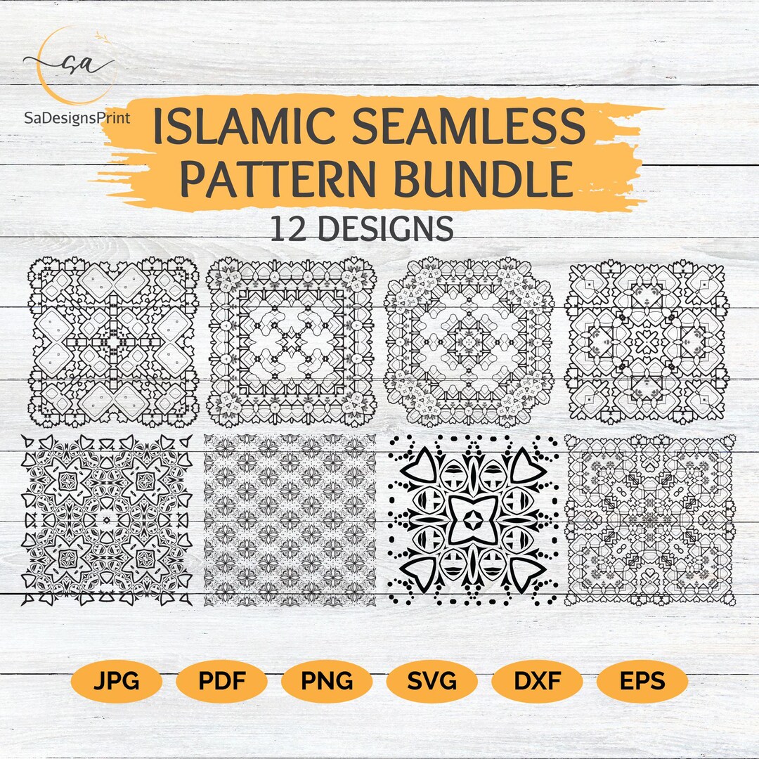 Islamic Pattern Seamless Background Pattern Svg Bundle Arabic Pattern ...
