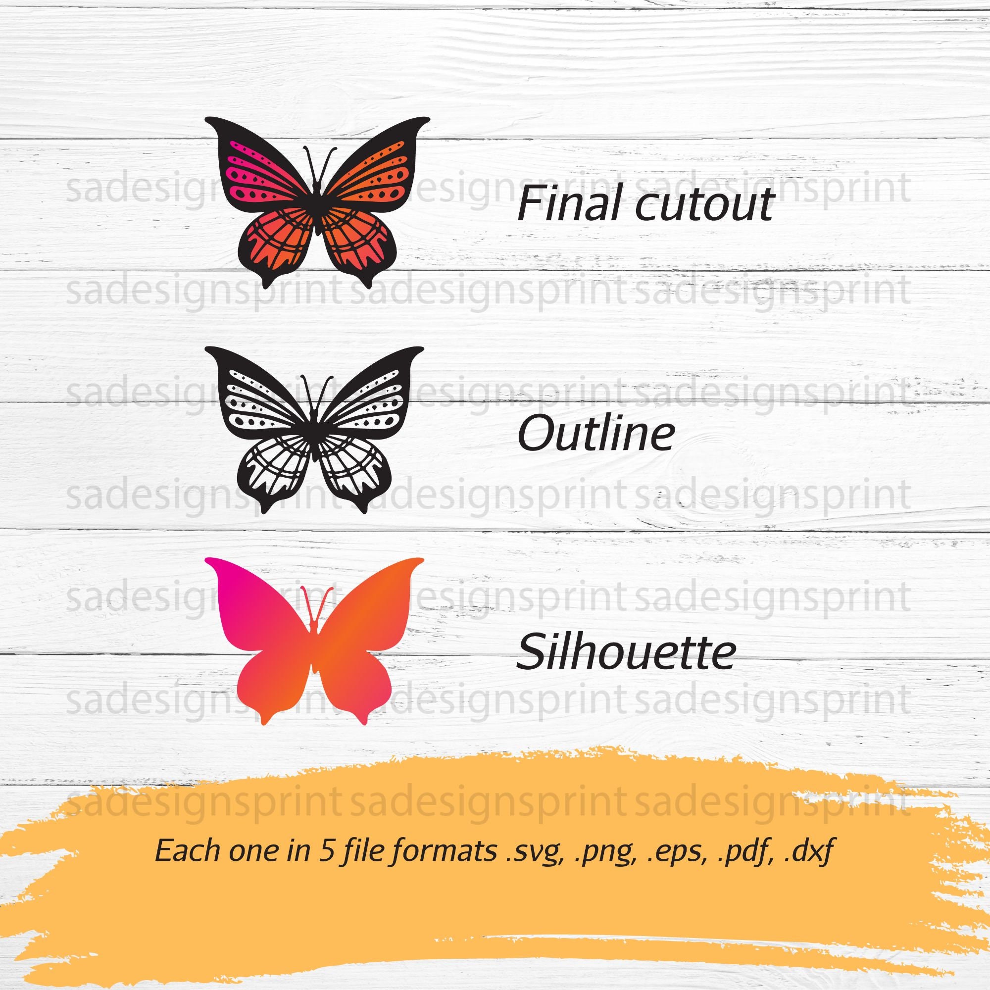 Layered 3D Butterfly SVG Cut File Cricut, Colorful Butterfly PNG ...