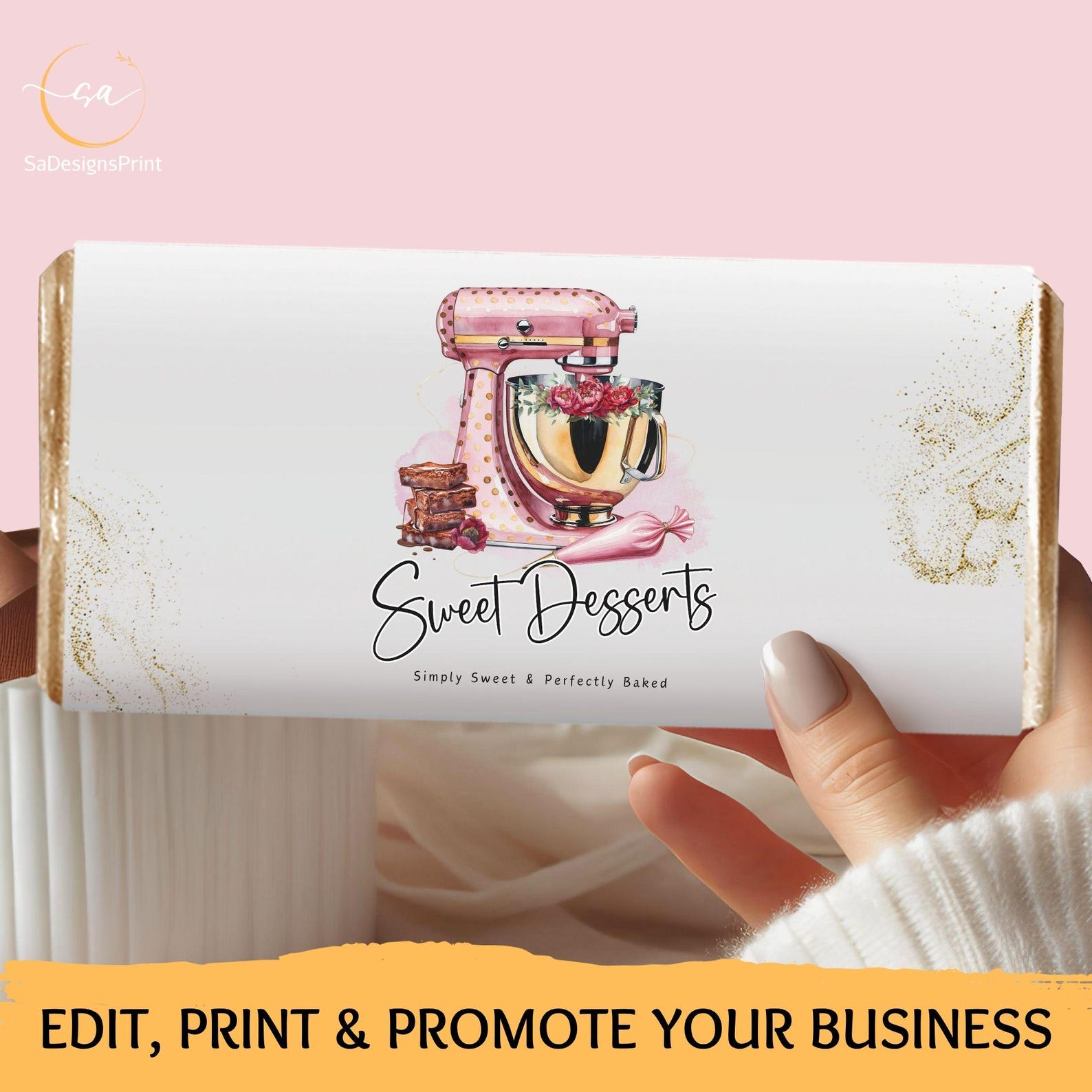 Editable Watercolor Baking Logo Home Bakers Unique Bakery Business Logo ...