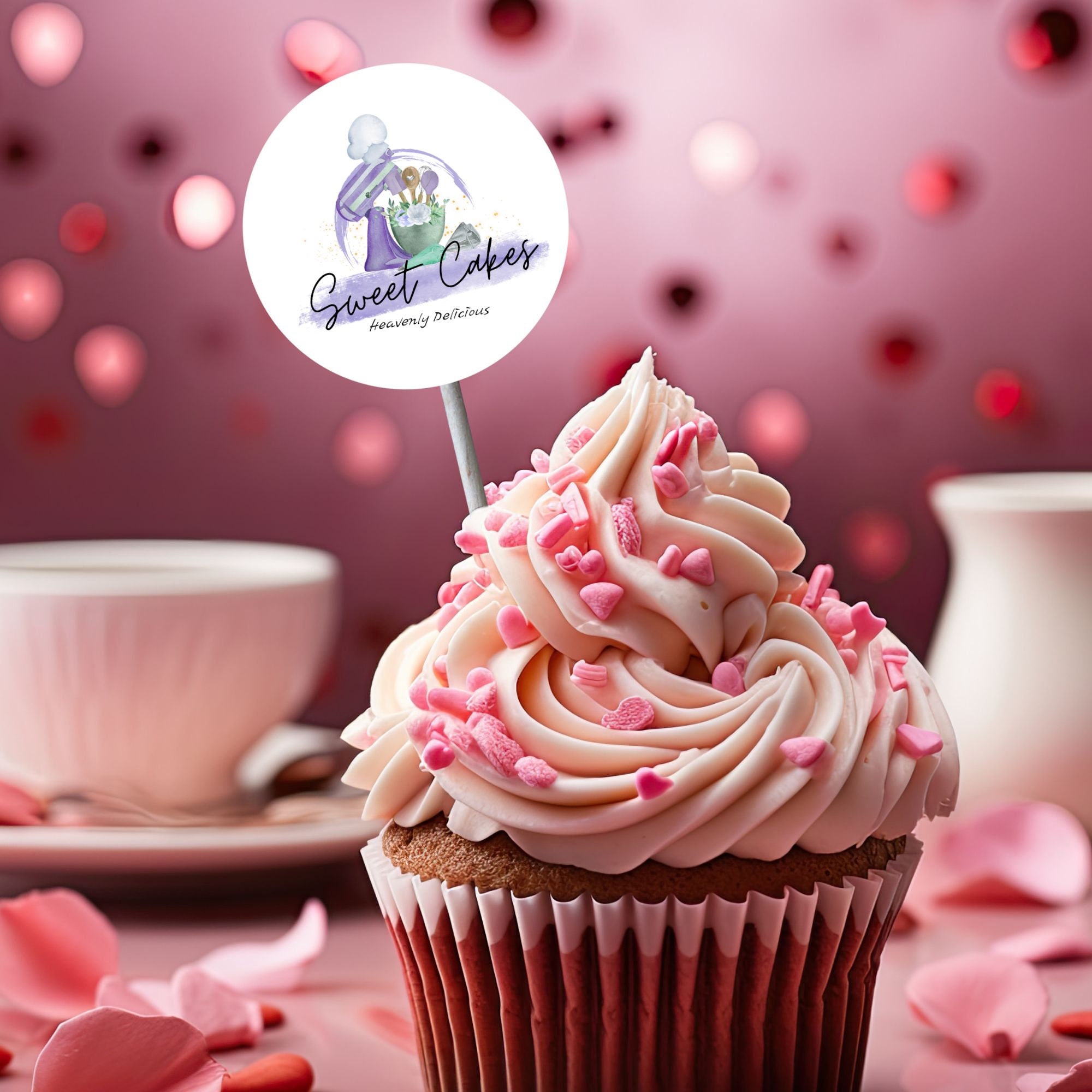 Editable Watercolor Baking Logo for Home Bakers DIY Bakery Logo for ...