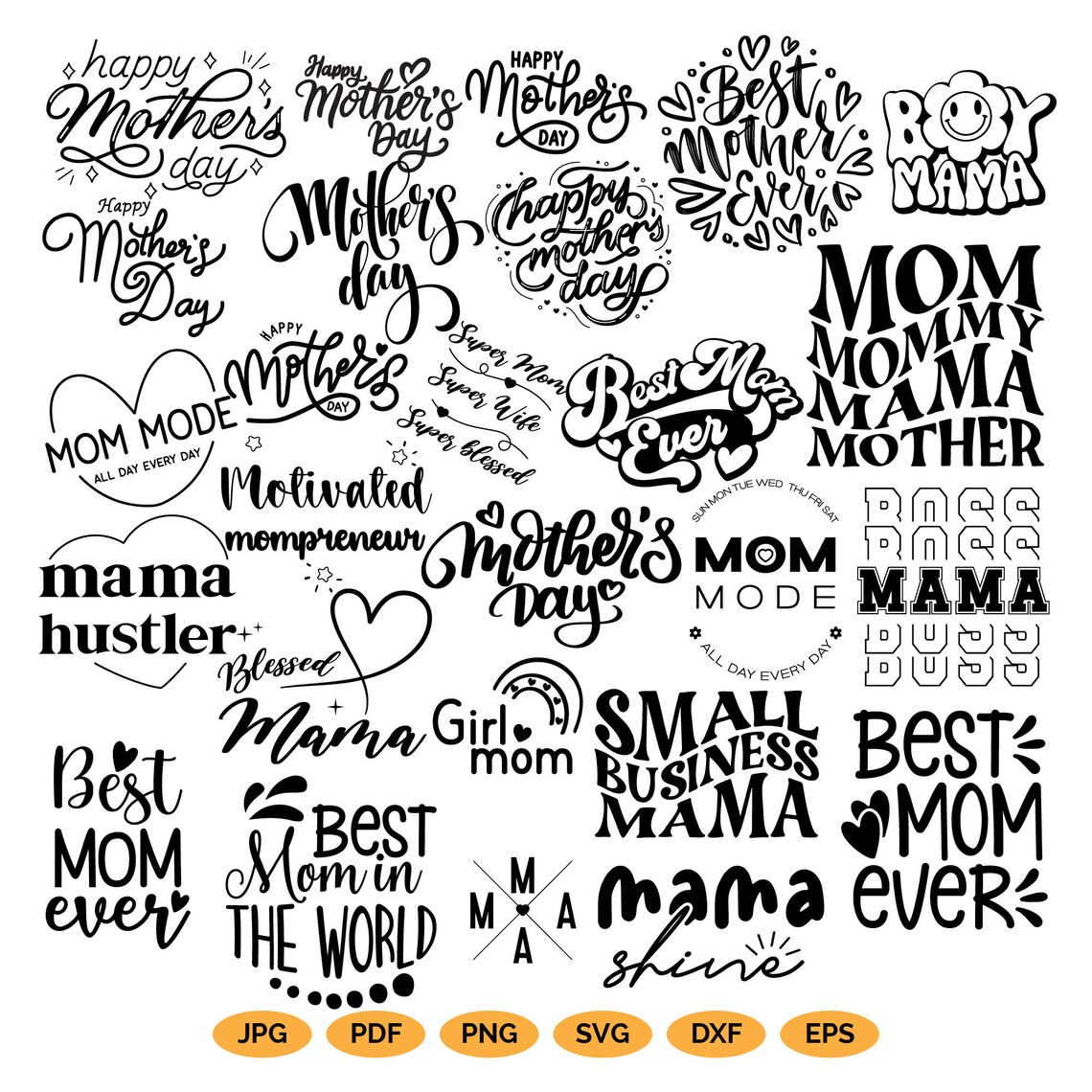25 Mothers Day Svg Bundle For Mom Day Shirts Png Bundle Ts Labels