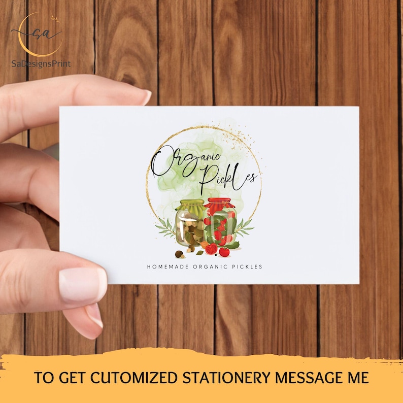 Pickles Logo Editable Watercolor Pickles Logo DIY Jam Pickles Business ...