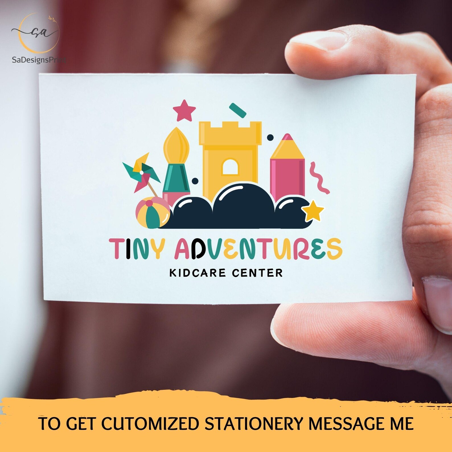 Editable Childcare Logo Kids Home Daycare Logo Preschool Logo With ...