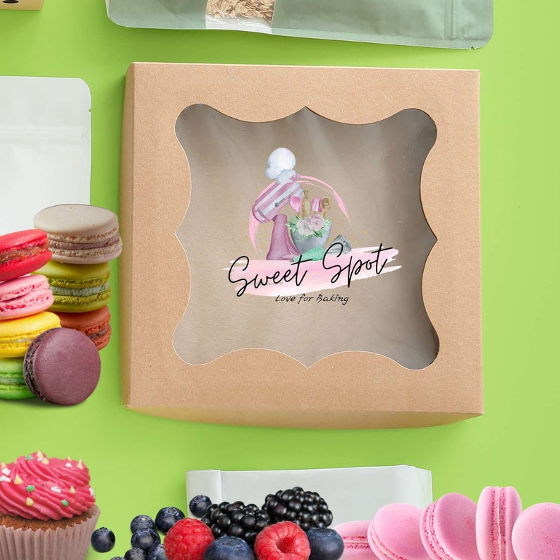 Editable Watercolor Baking Logo for Home Bakers DIY Bakery - Etsy