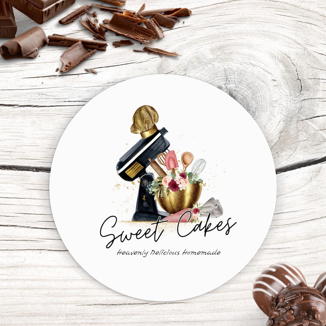 Editable Watercolor Baking Logo for Home Bakers DIY Bakery Logo for ...