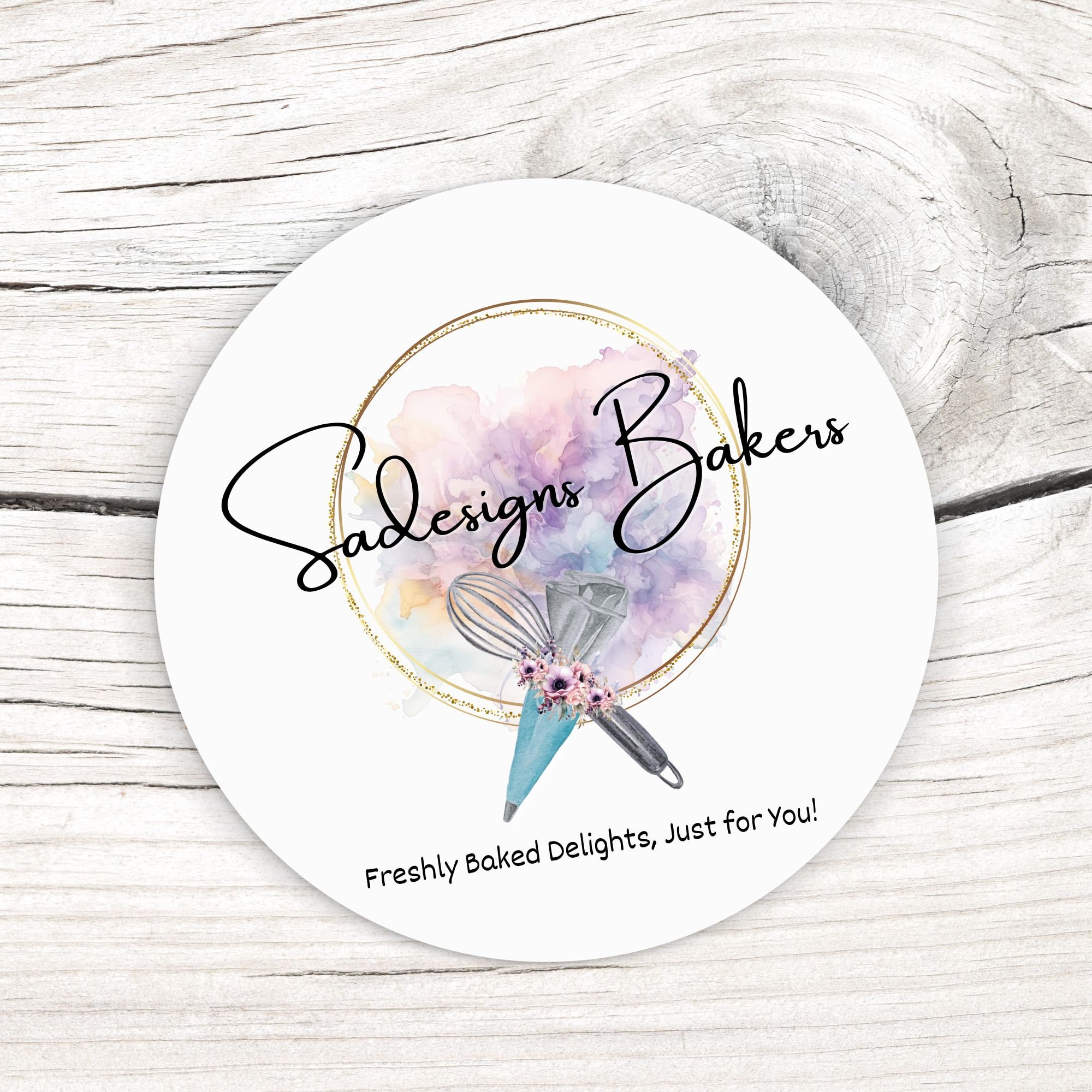 Editable Watercolor Baking Logo for Home Bakers DIY Bakery Logo for ...