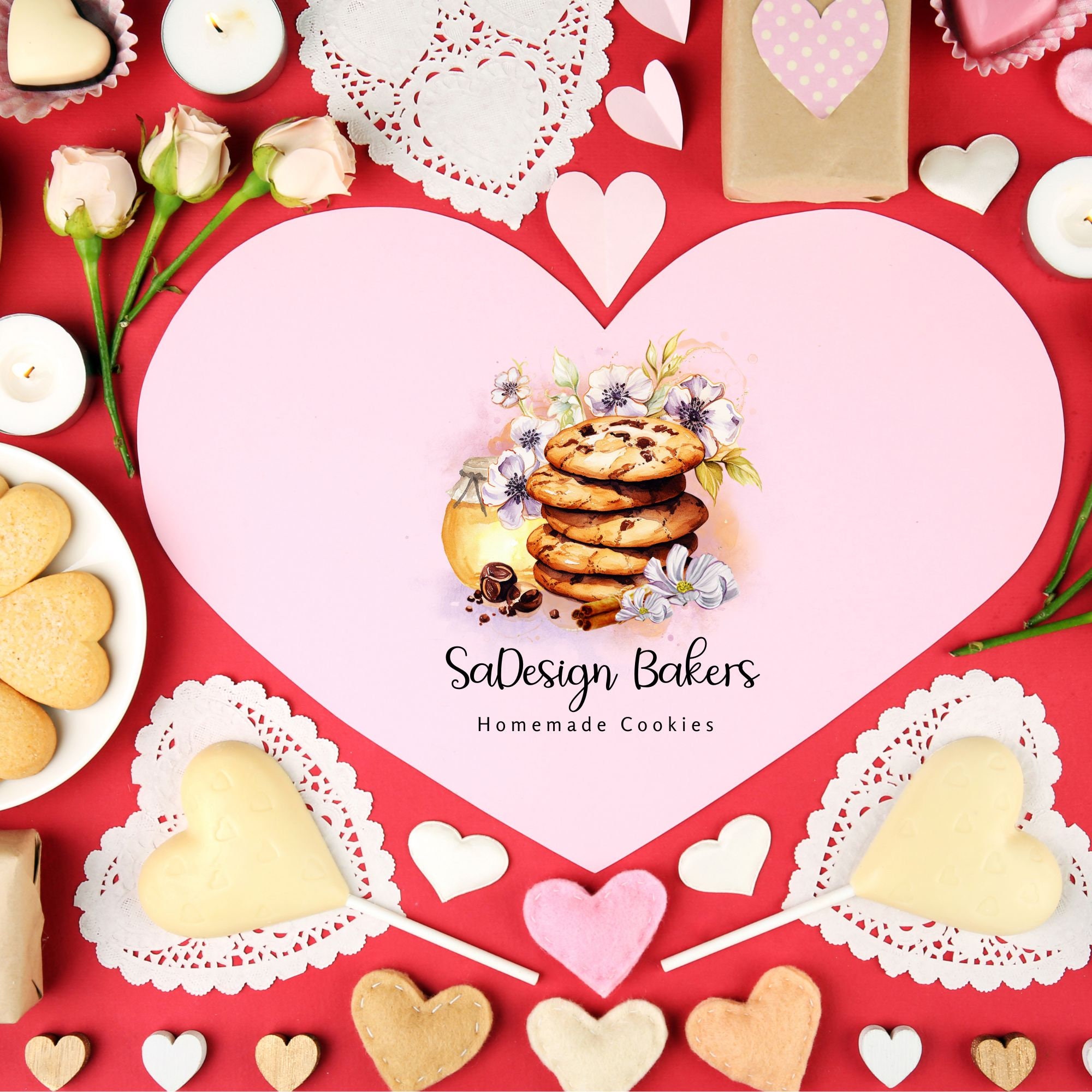 Editable Watercolor Cookie Baking Logo for Home Bakers DIY Baking Logo ...