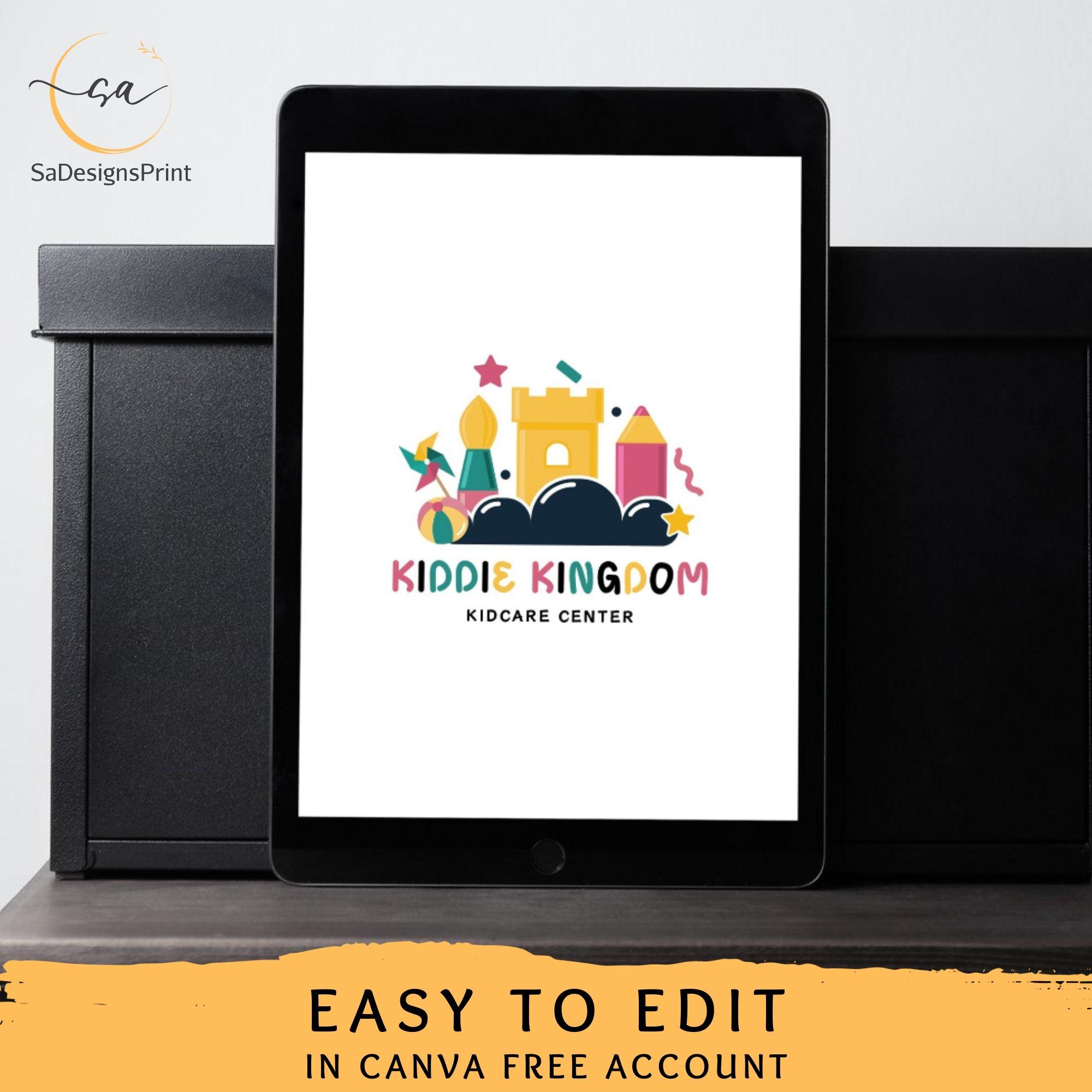 Editable Childcare Logo Kids Home Daycare Logo Preschool Logo With ...