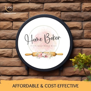 Editable Home Baker Logo DIY Home Bakery Business Logo Rolling Pin Logo ...