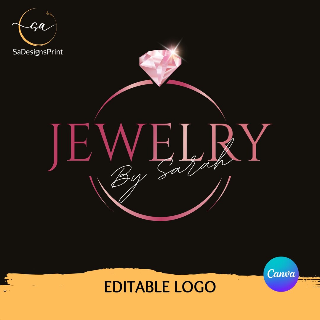 Jewelry Shop Logo Editable Premade Etsy Jewelry Shop Logo Blog Tiktok ...