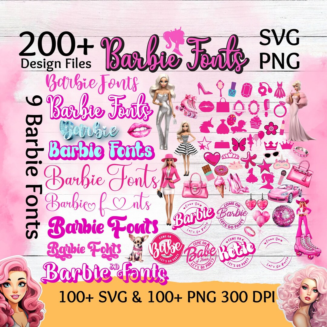 9 Dolly Fonts Ttfotf and 200 Dolly PNG SVG Bundle for - Etsy