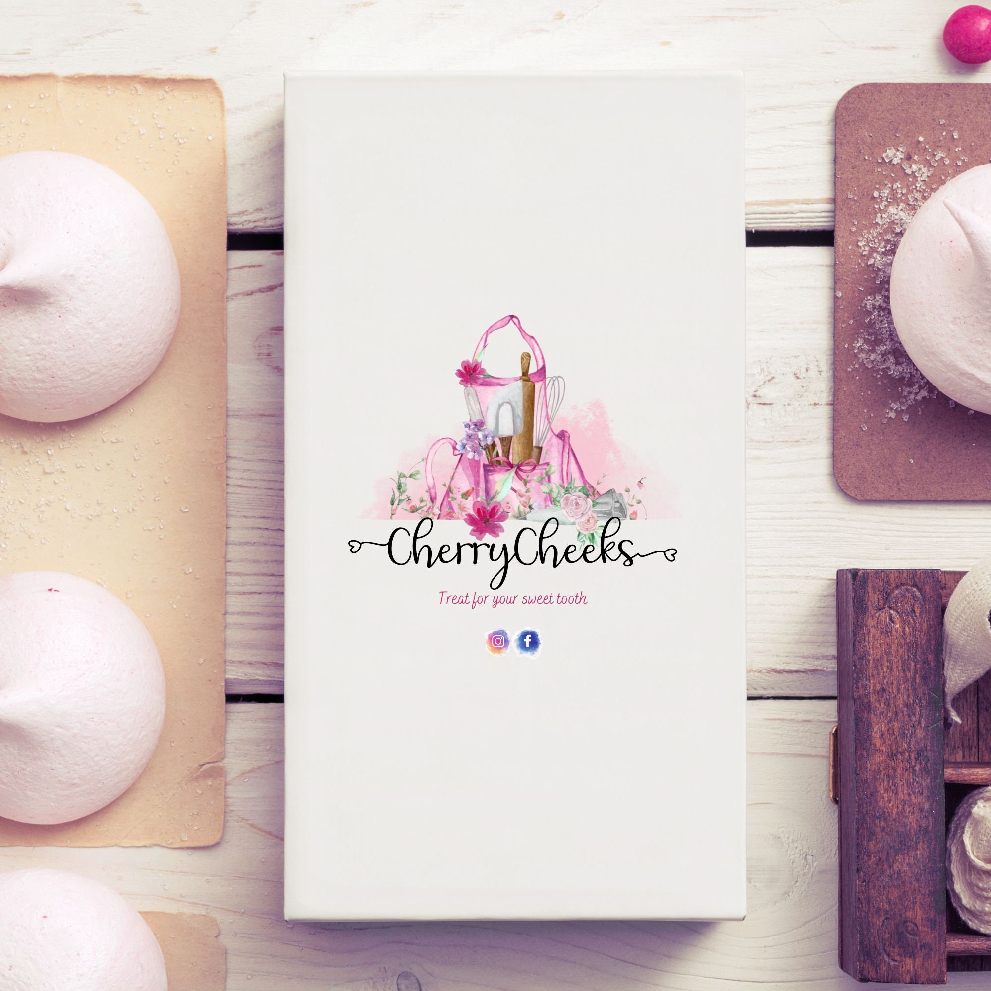 Editable Watercolor Baking Logo for Bakers DIY Bakery Logo for Cake ...