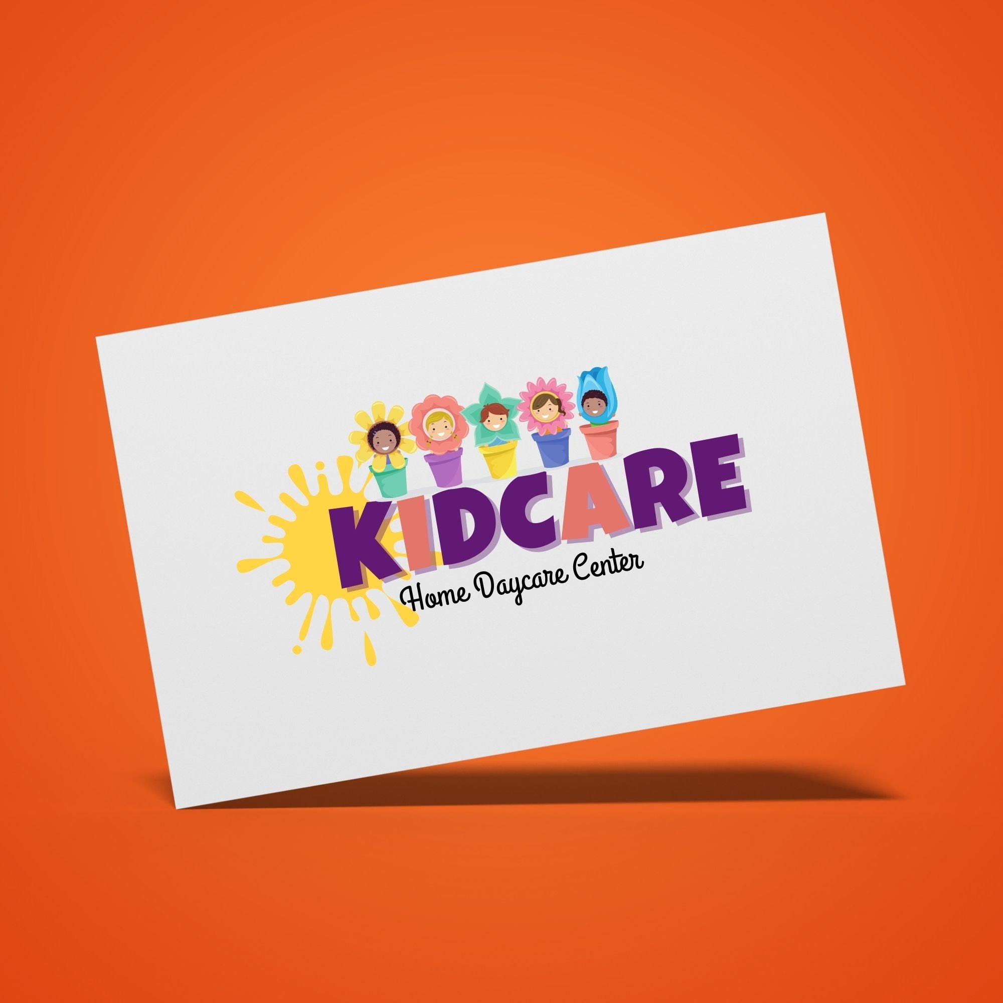 Editable Childcare Logo Kids Home Daycare Logo Preschool Logo With ...