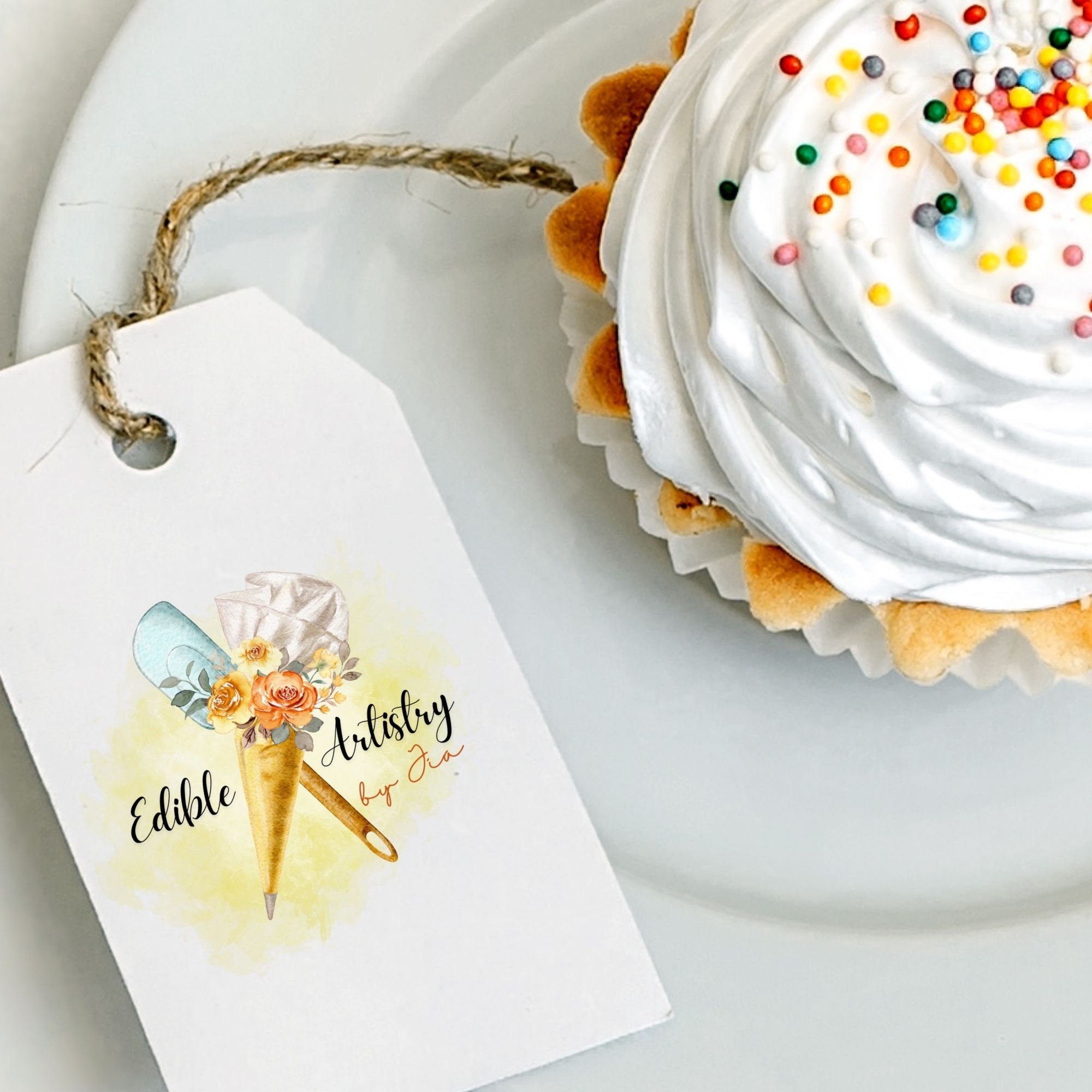 Editable Watercolor Baking Logo Bundle for Home Bakers DIY Bakery Logo ...