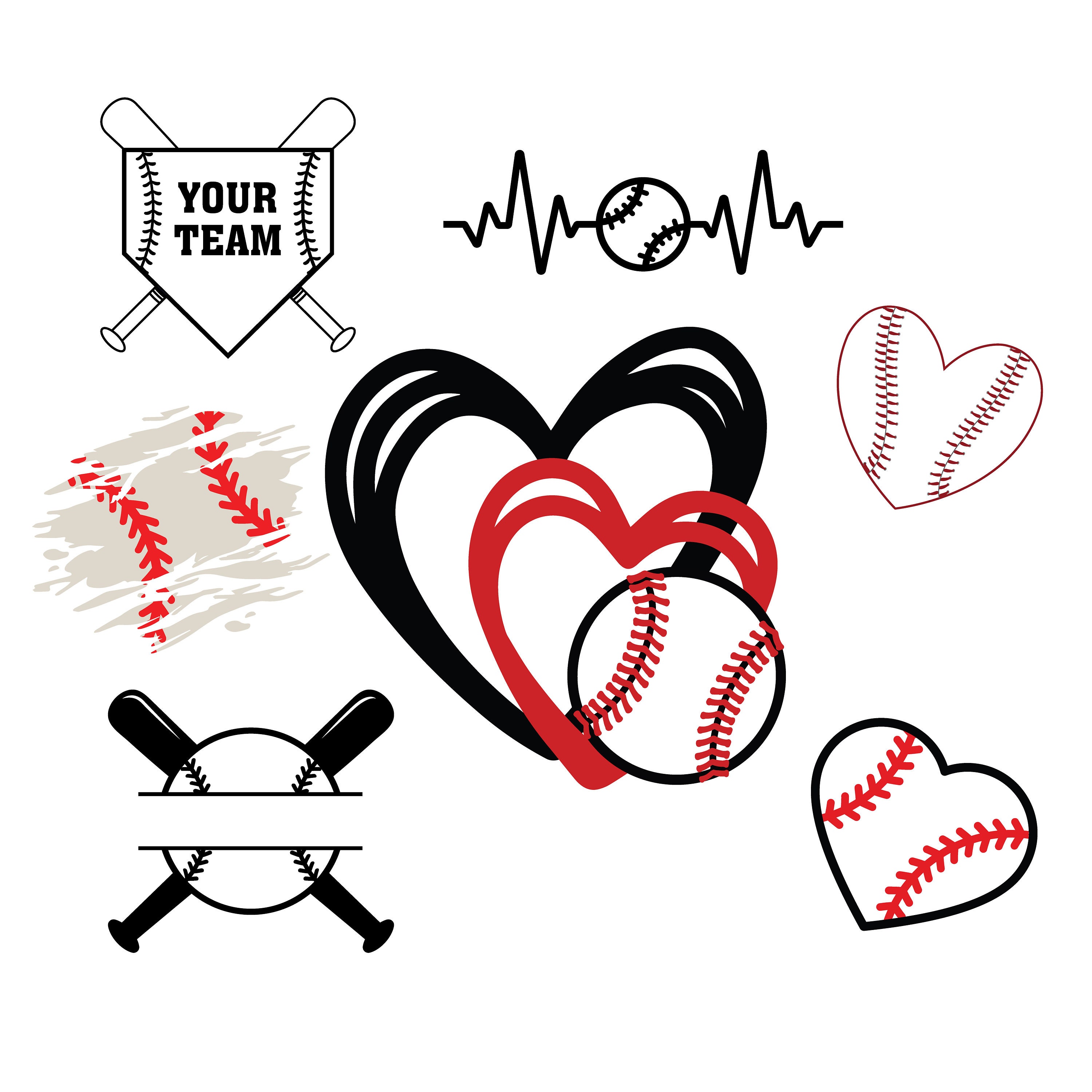 Baseball SVG Bundle Baseball Team Shirt SVG Baseball Monogram SVG ...